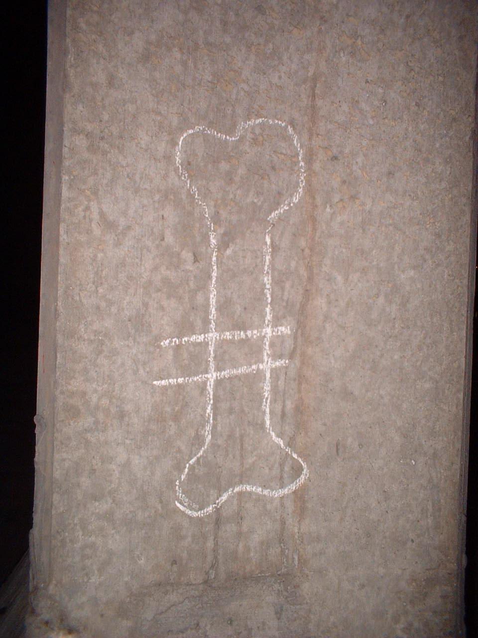 Chalk graffiti street art, Bristol, United Kingdom (UK).